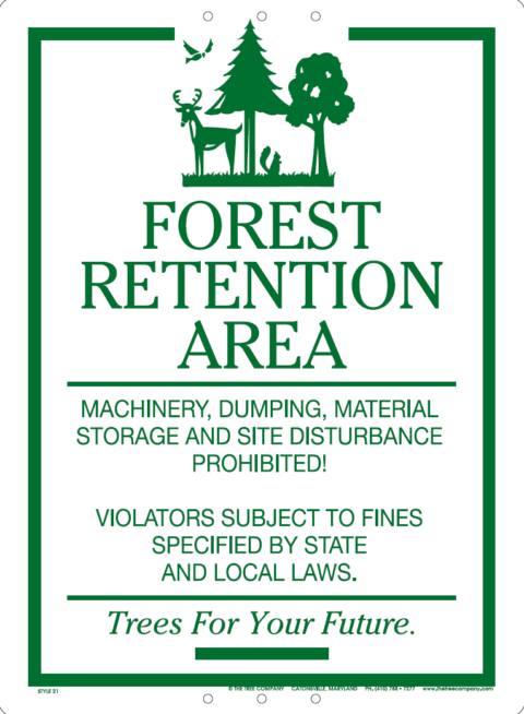 Wholesale Tree Nursery - Forest Conservation Area Signs Clear Ridge ...